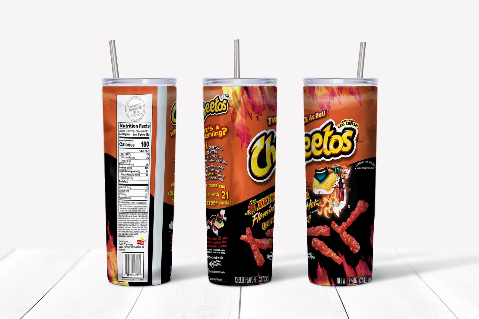 Cheetos XX Flaming Hot Inspired 20 Oz Tumbler Design | 20 Oz Straight ...