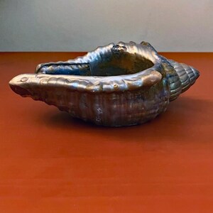 Silver, Gold, and Blue Conch Sea Shell Tea-light Holder Trinket Dish ...