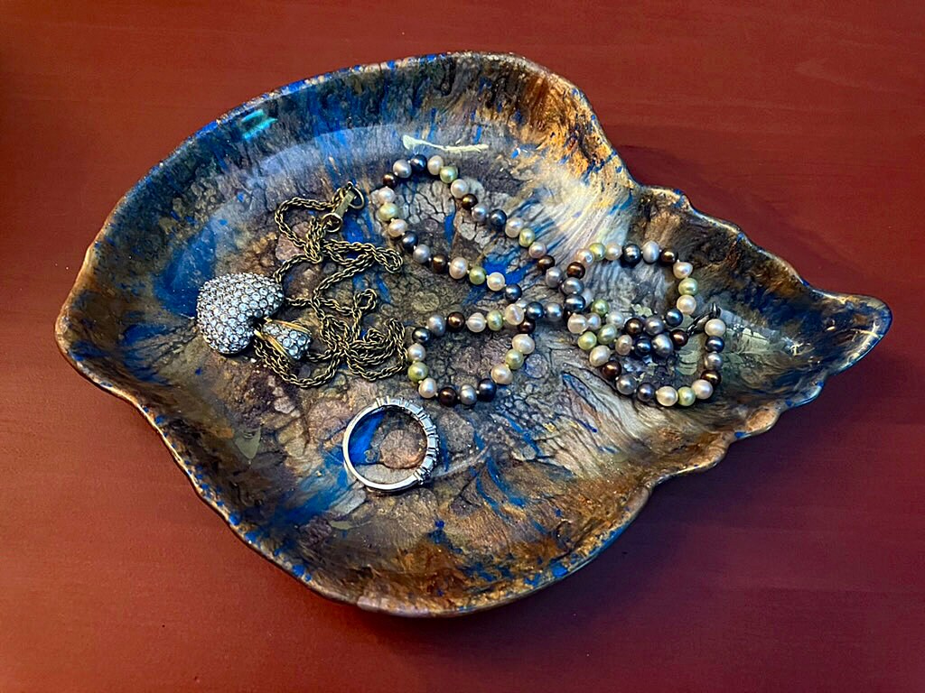 Gold, Silver, and Blue Sea Shell Trinket Dish Candle Holder - Etsy