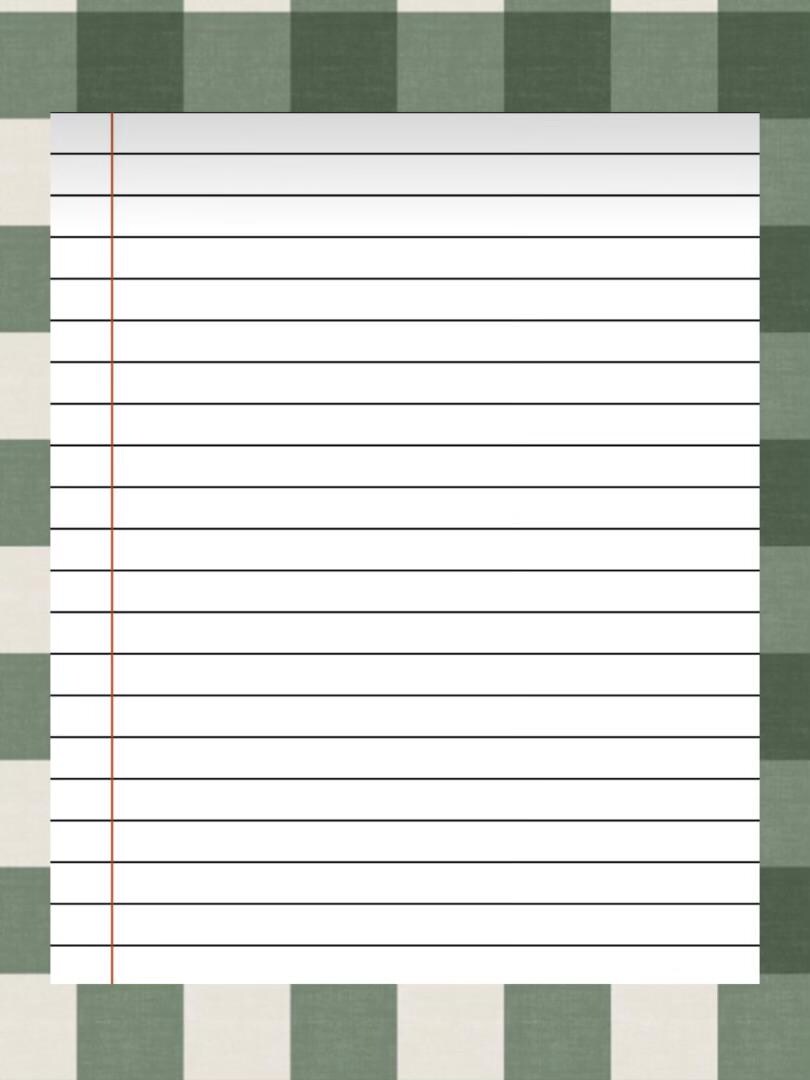 Green Gingham Printable Notes Template - Etsy