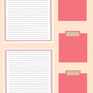 Printable Notes Template Peach With Flowers - Etsy