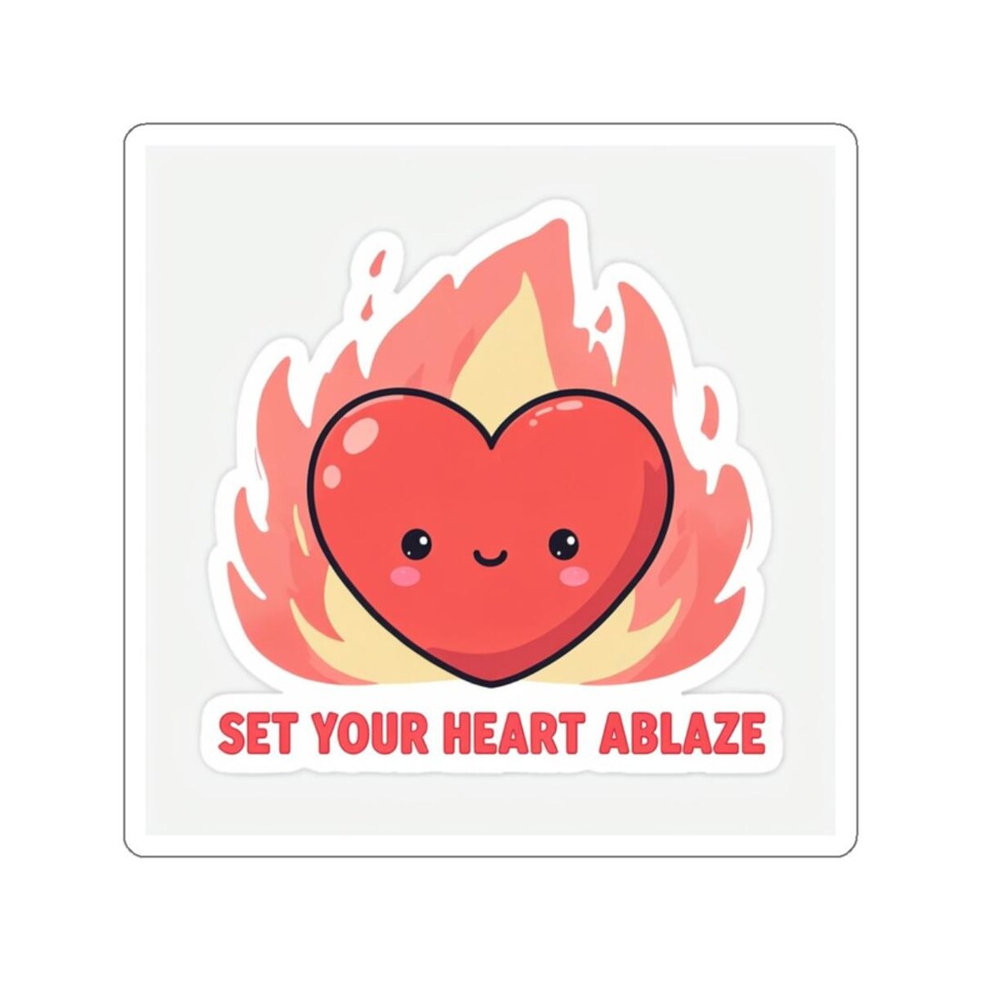 Rengoku Die-cut Stickers, Flame Heart Anime Reference, Decorative ...