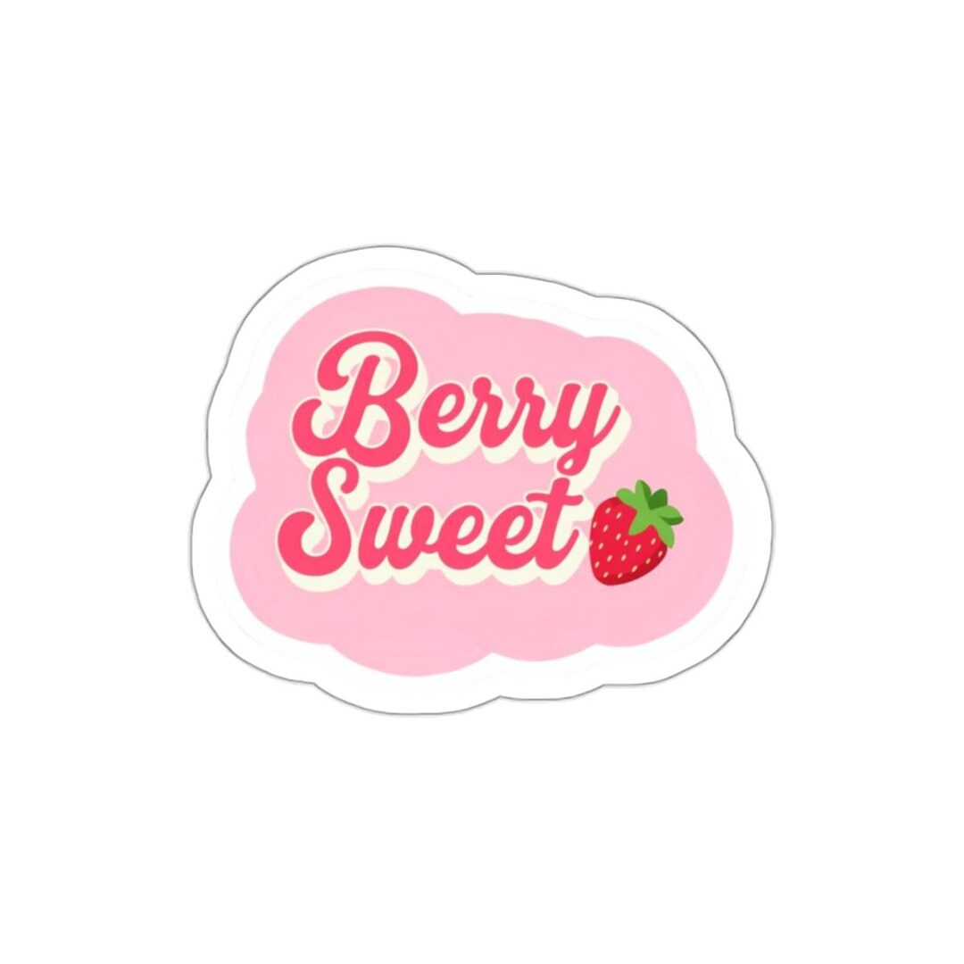 Strawberry Delight Die-cut Stickers, Pink Fruit Sticker, Cute Berry ...