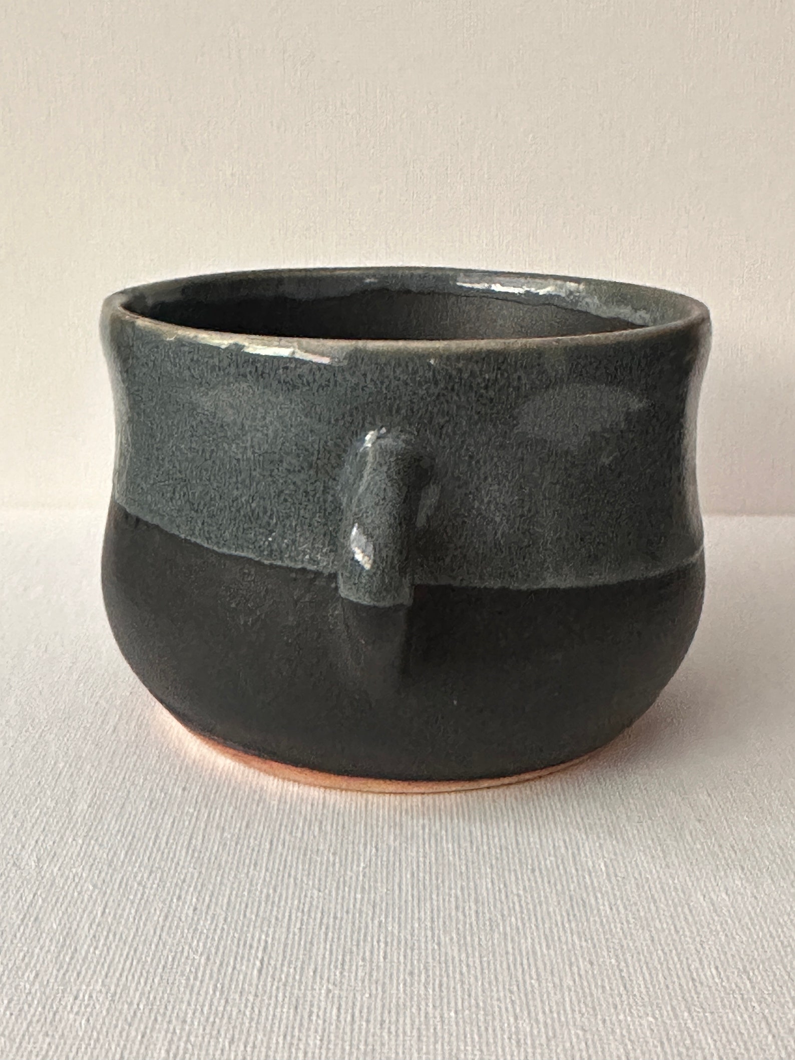 Two Tone Matte Black Cauldron Pot - Etsy