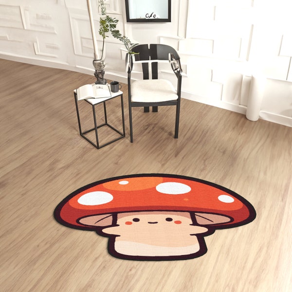 Kawaii Mushroom Frog Rug - Etsy