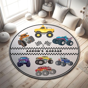 Boys Room Monster Truck Rug - Etsy