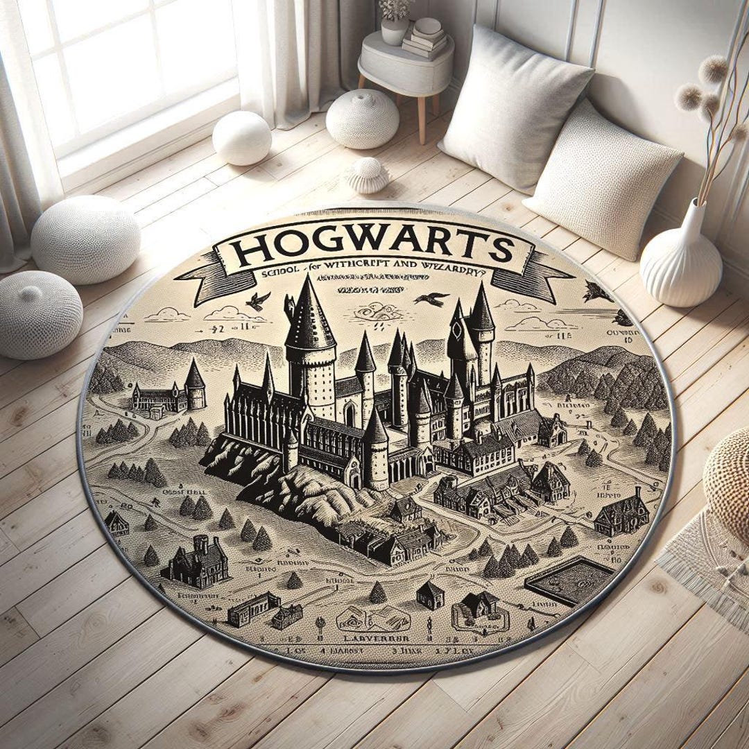 Wizarding School Map Rug: Fantasy Academy Decor - Etsy