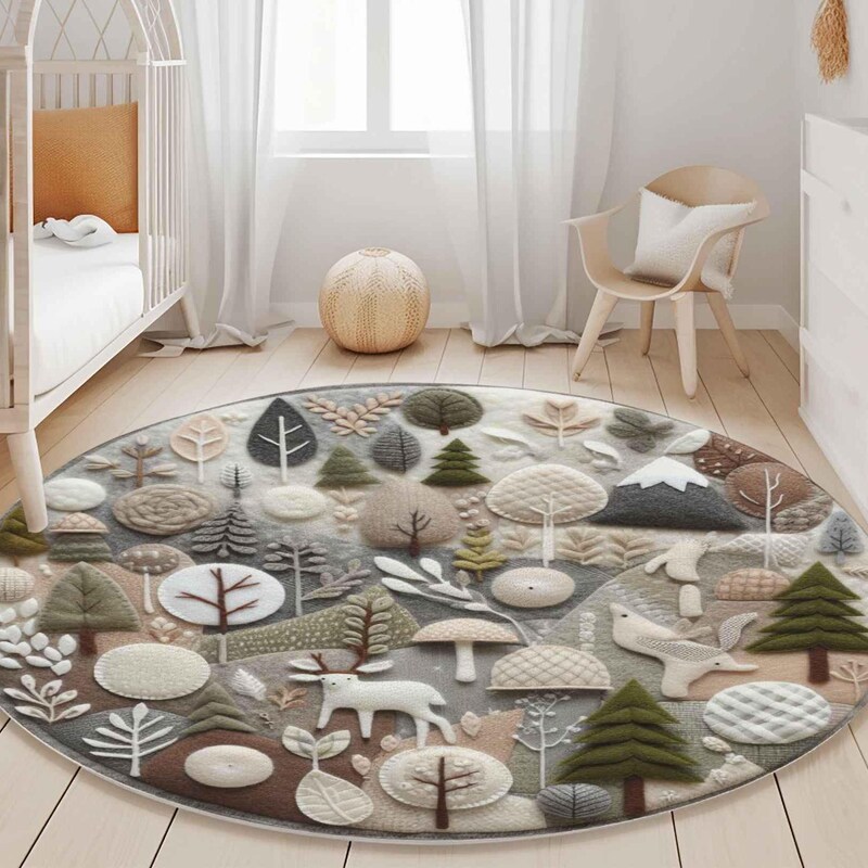 Surprising Woodland Rug For Nursery Pictures