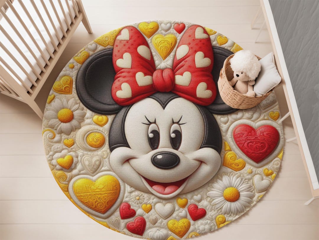 Minnie Mouse Rug, Nursery Rug, Girls Room Rug, Disney Minnie Rug, Baby ...