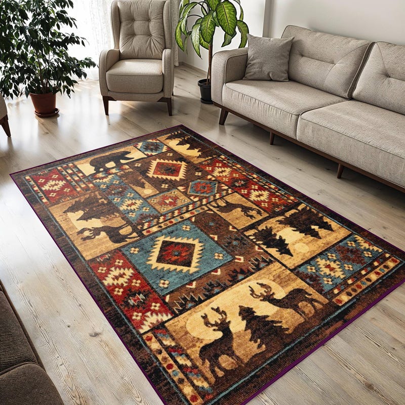 Rustic Wildlife Area Rugs - Etsy