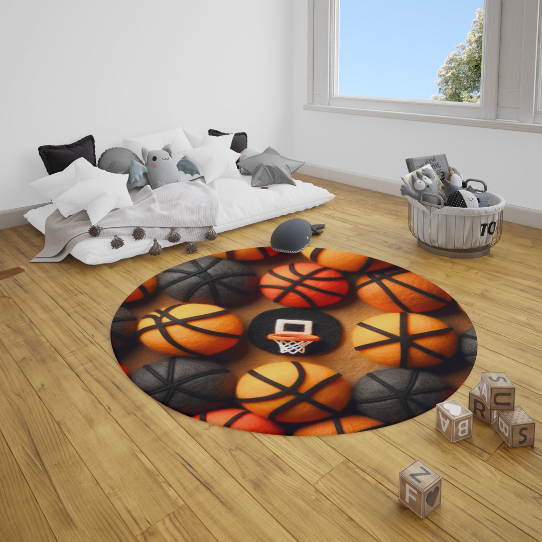 Basketball Fan Nursery Rug, Basketball Team Rug, Sport Rug, Basketball ...