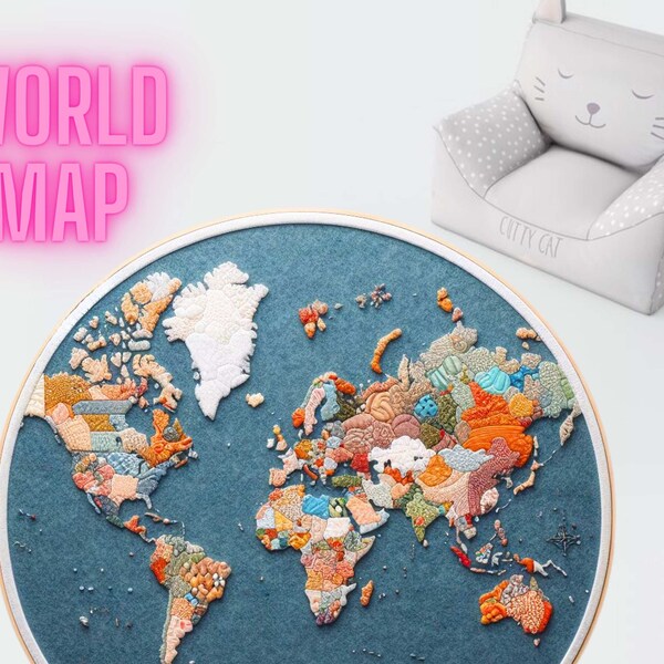 World Map Rug - Etsy
