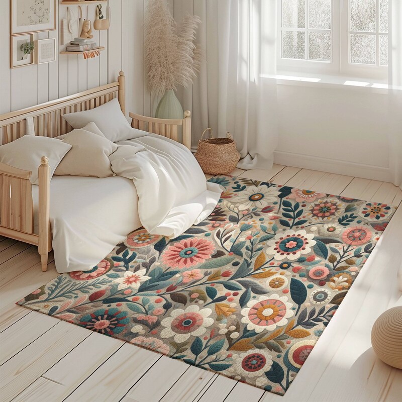 Floral Rug - Etsy