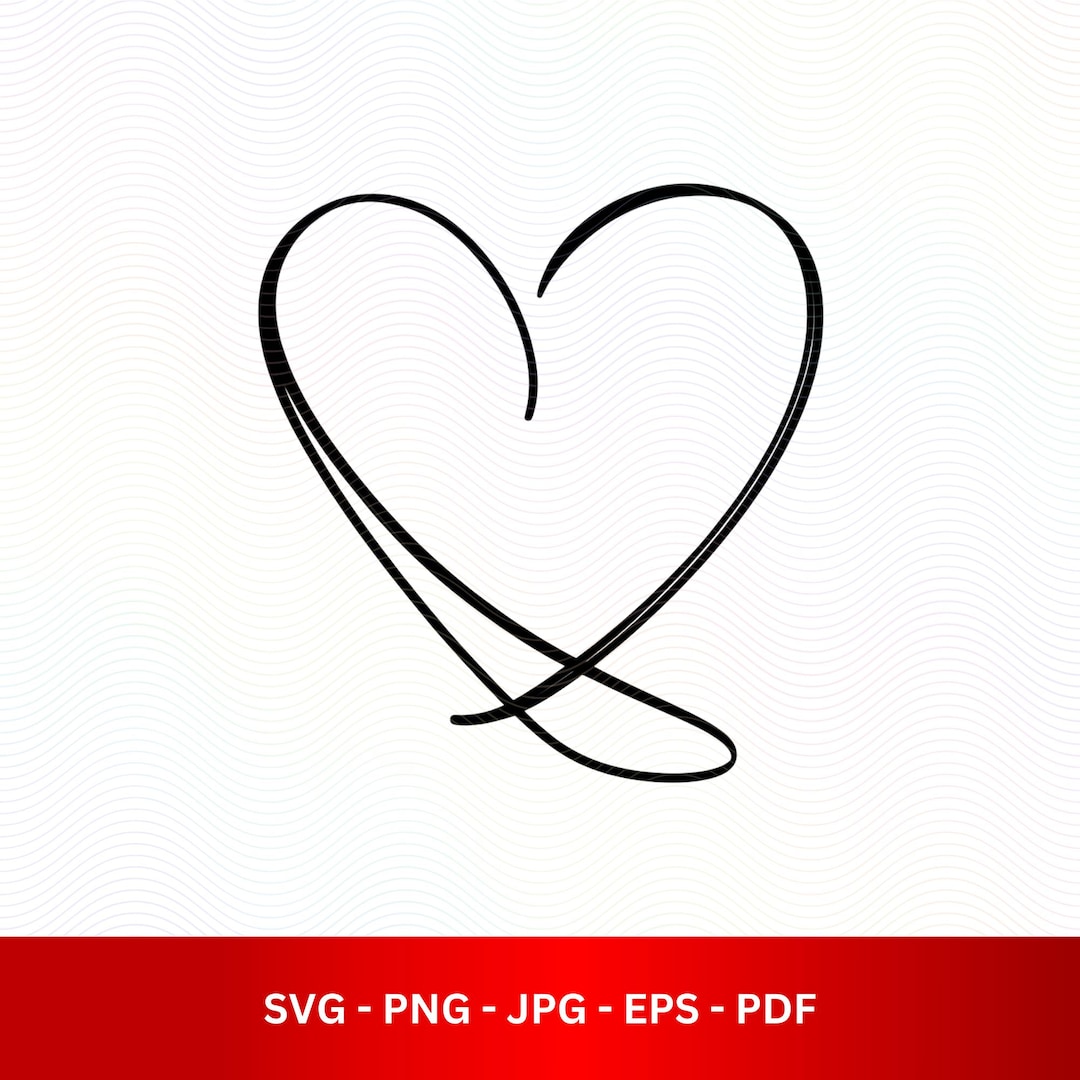 Minimalist Heart Line Art Clipart 300 Dpi PNG JPG SVG Transparent ...