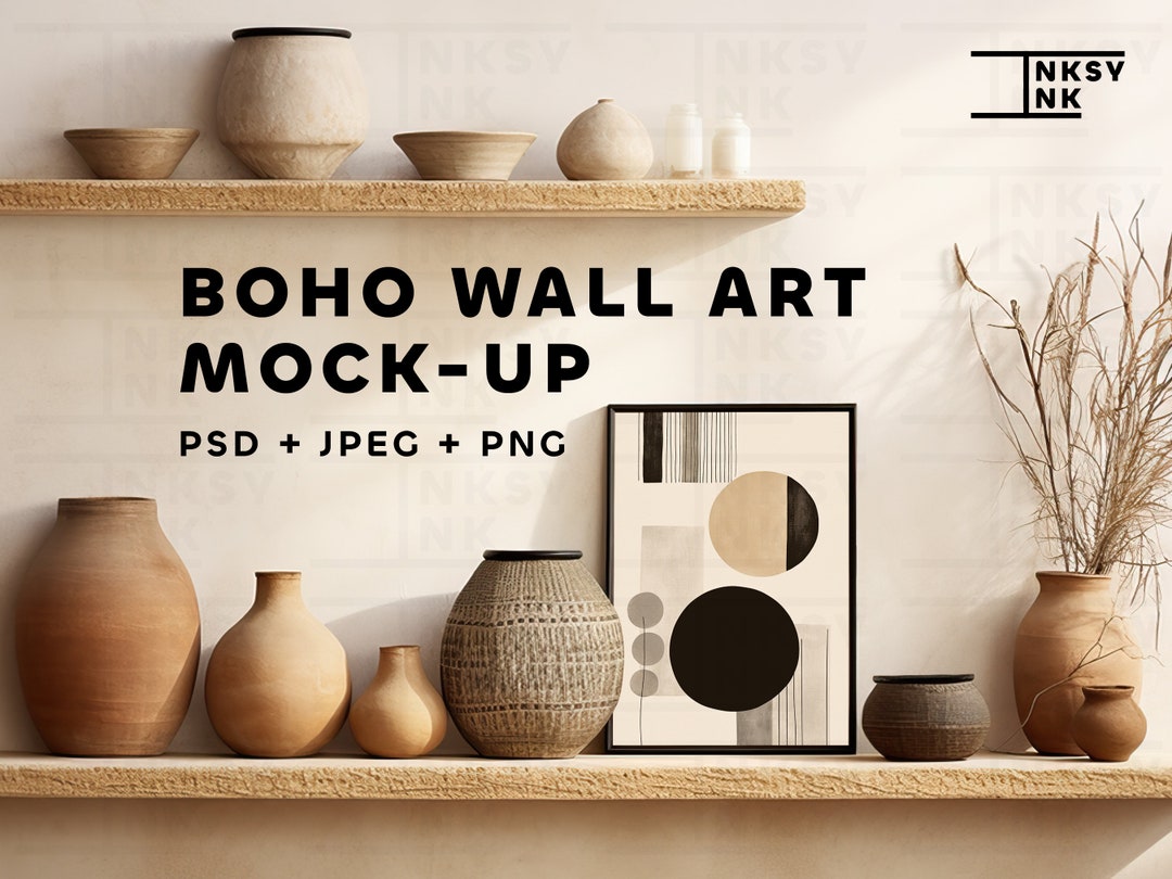 Realistic A2 A3 Boho Wall Art Mock-up Photoshop PSD Mockup - Etsy
