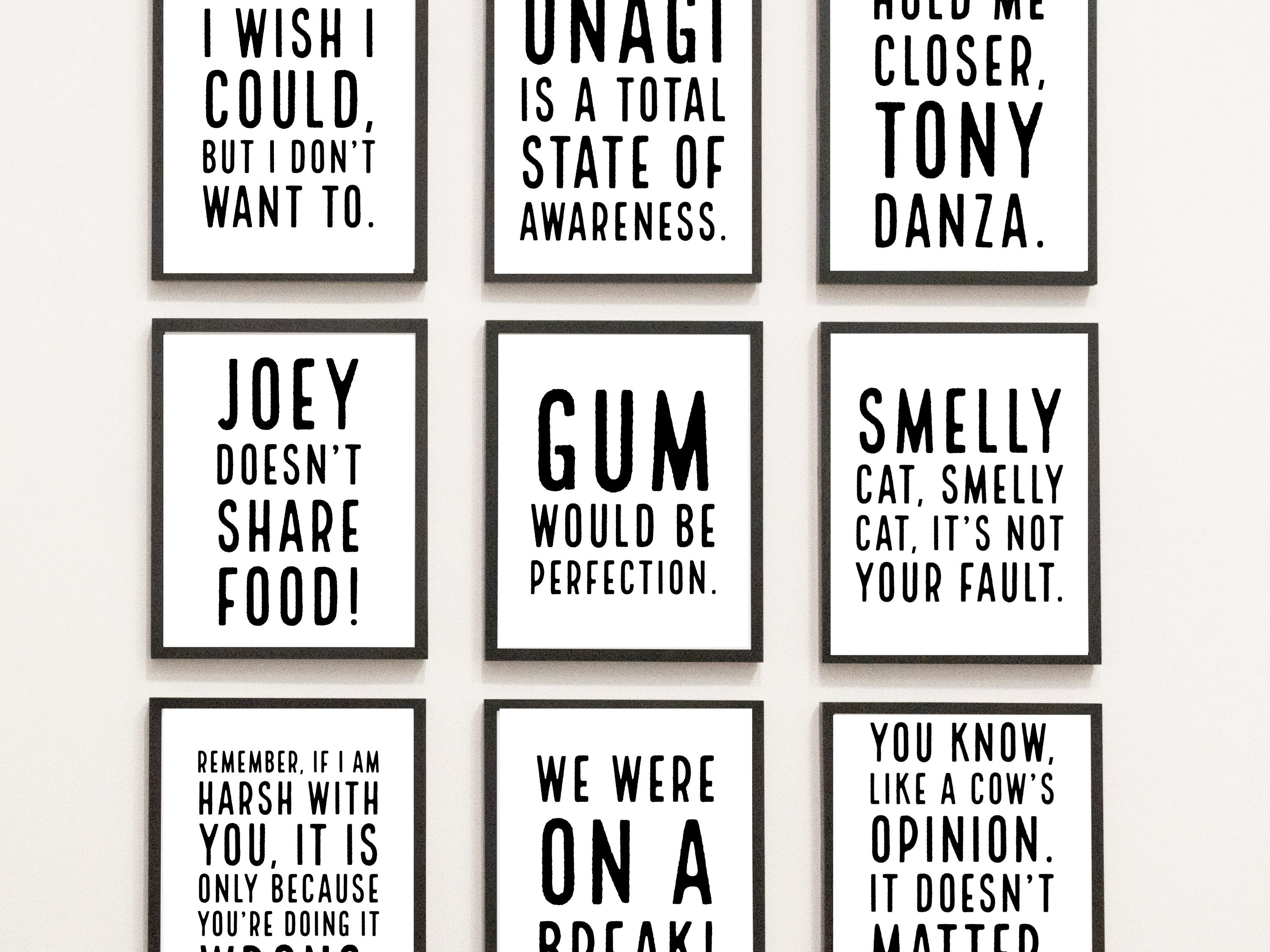 Friends TV Show Quote Printable Wall Art Collection, Set of 12, Monica ...