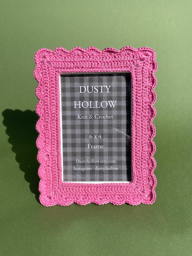 6' X 4' Frame - Handmade Crochet Photo Frame | Plain Colours | Scallop ...