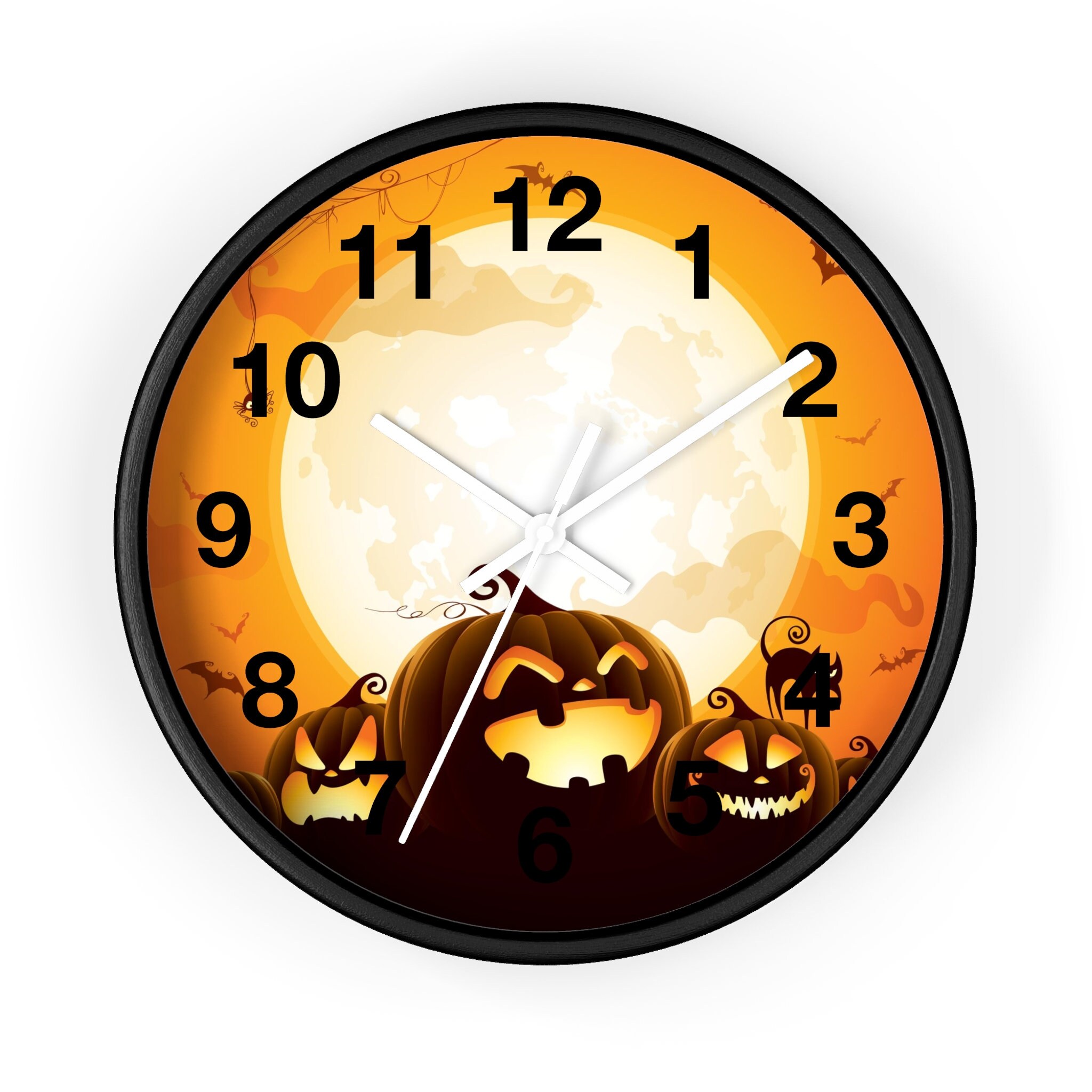 Halloween Wall Clock, Spooky Clock, Pumpkin-themed Clock sold by Ede ...