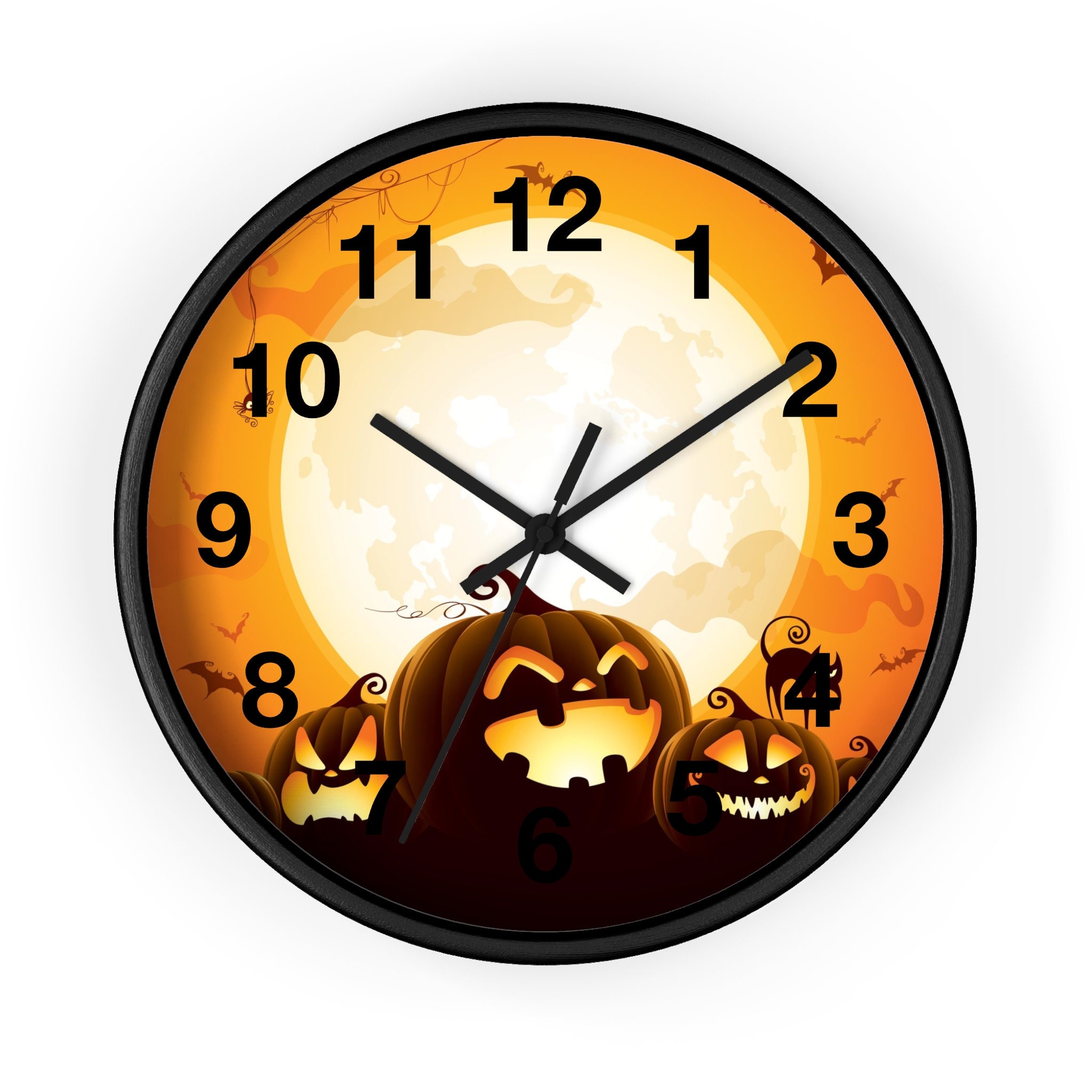 Halloween Wall Clock, Spooky Clock, Pumpkin-themed Clock sold by Ede ...