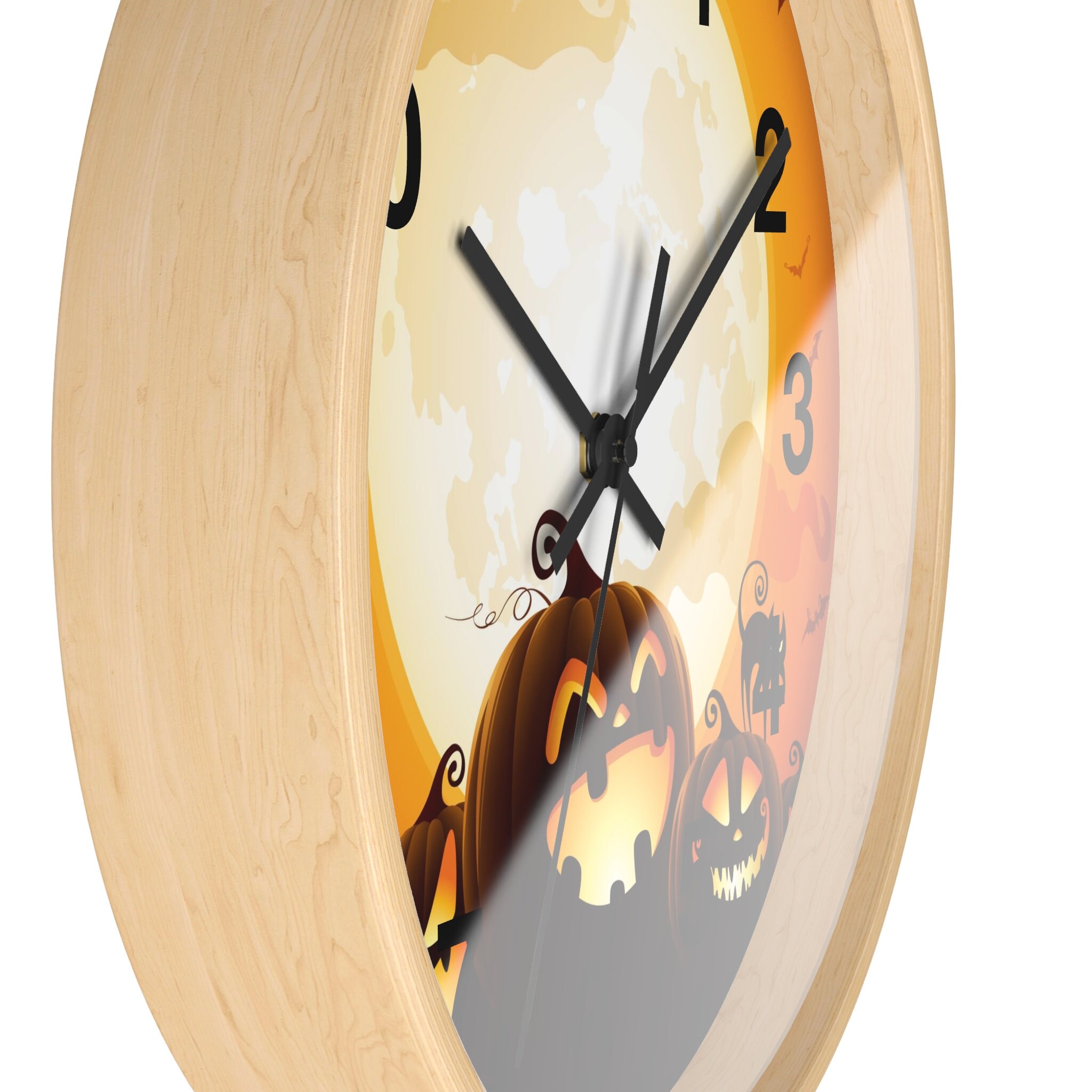 Halloween Wall Clock, Spooky Clock, Pumpkin-themed Clock sold by Ede ...
