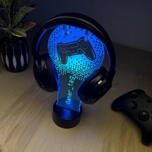 Headphone Stand With Custom Engraving, Personalized Headset Holder ...