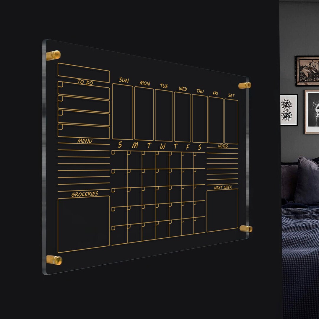Dry Erase Calendar Acrylic Wall Planner Personalized Acrylic - Etsy
