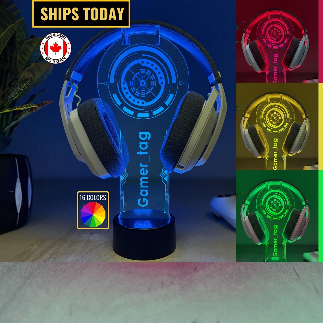 Headphone Stand With Custom Engraving, Personalized Headset Holder ...