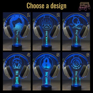 Headphone Stand With Custom Engraving, Personalized Headset Holder ...