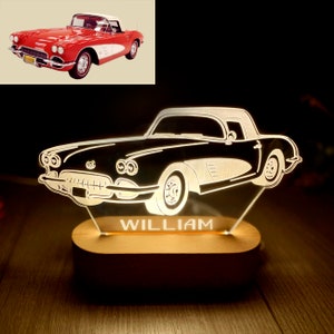3D Car Sketch Car Guy Gift Custom Night Light Super Car Truck ...