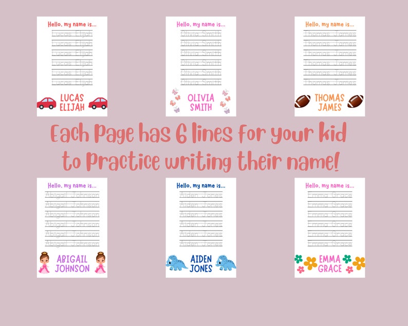 CUSTOM Name Tracing Worksheet (digital Download) - Etsy