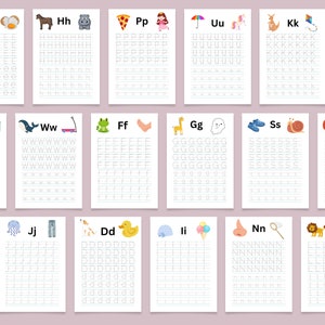 Letter Tracing Kids Worksheet Printable - Etsy