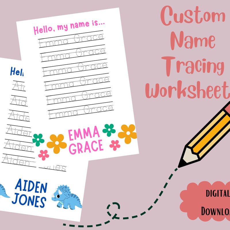 Printable Name Tracing - Etsy