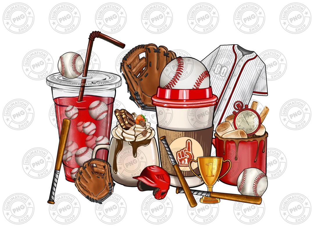 Baseball Coffee Cups Png Sublimation Design, Baseball Png, Coffee Cups ...