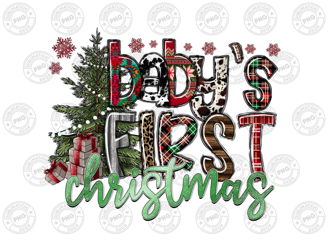 Baby's First Christmas Png Sublimation Design, Baby's First Christmas ...