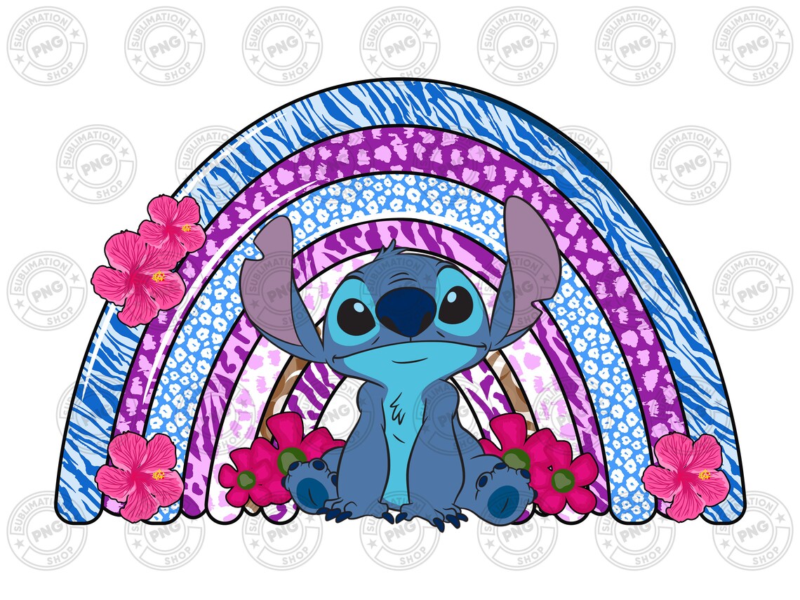 Stitch Rainbow Png Sublimation Design, Cute Stitch Png, Western Rainbow ...