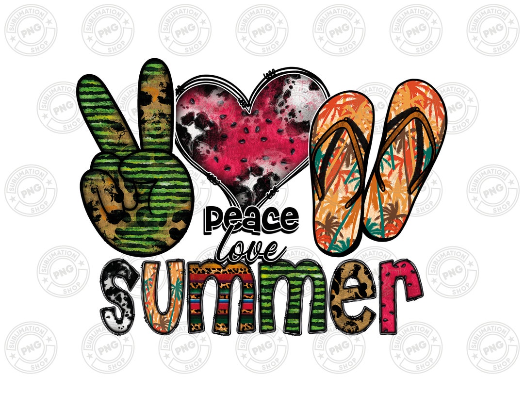 Peace Love Summer PNG, Sublimation Design, Peace Love Design, Hello ...
