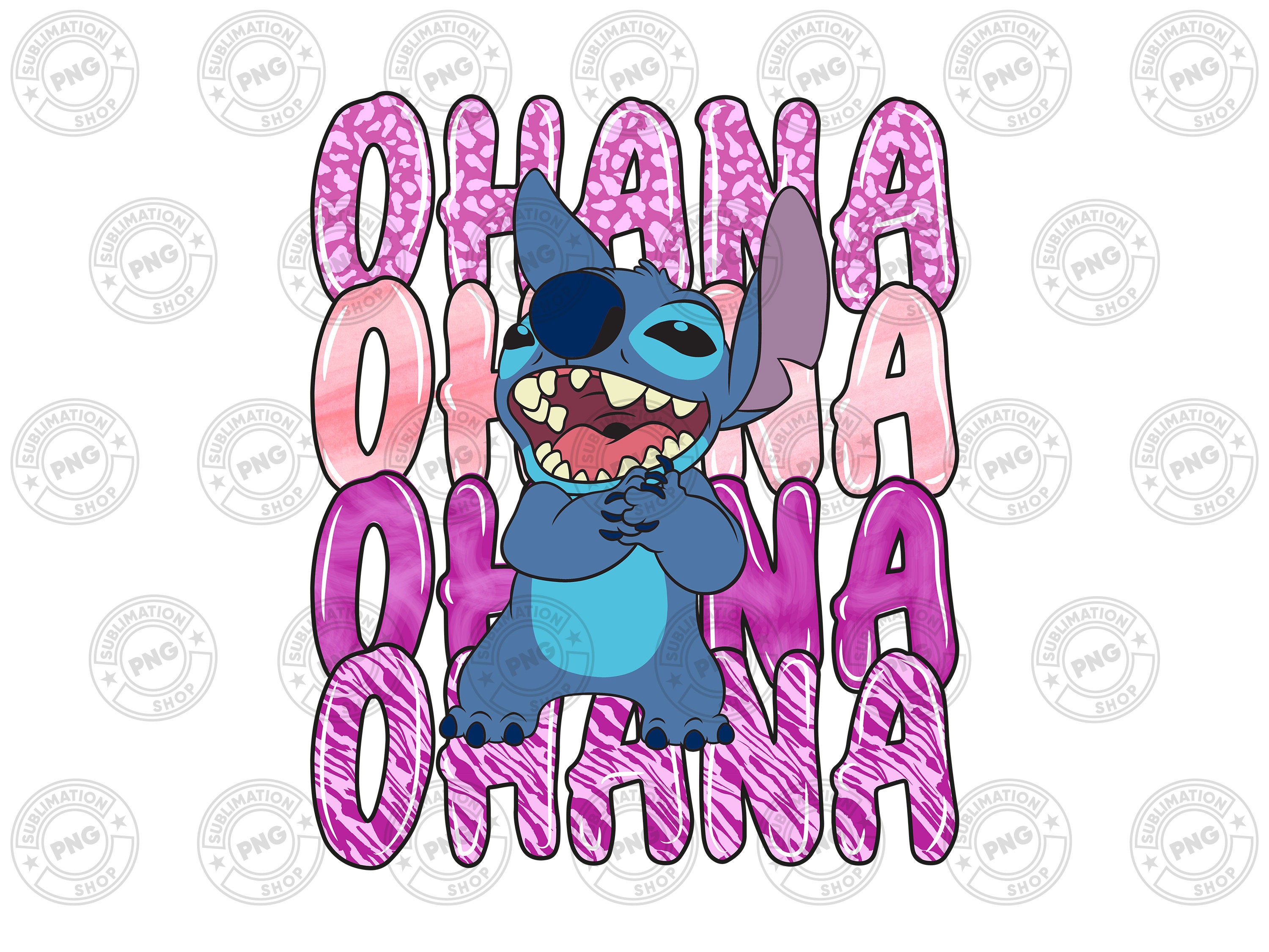 Ohana Stitch Png Sublimation Design Download, Cute Stitch Png, Hand ...