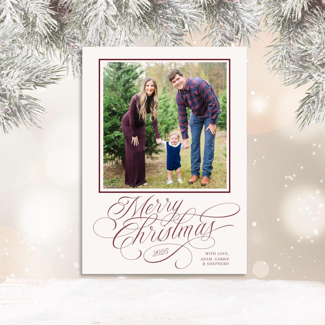 Christmas Photo Card Template | Elegant Christmas Design (digital ...