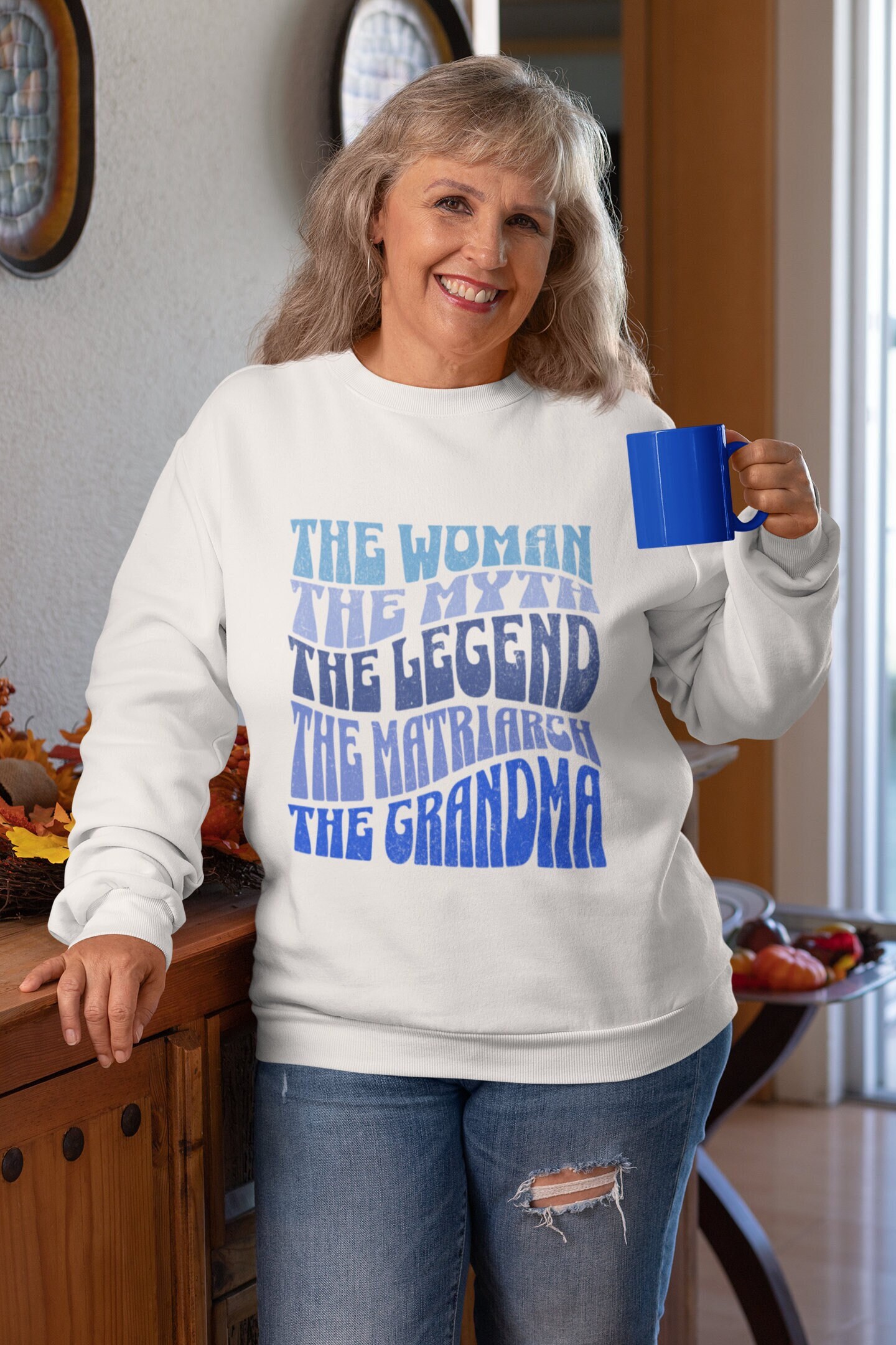 Grandma Sweater the Woman Myth Legend Matriarch Mimi Sweatshirt Gifts ...