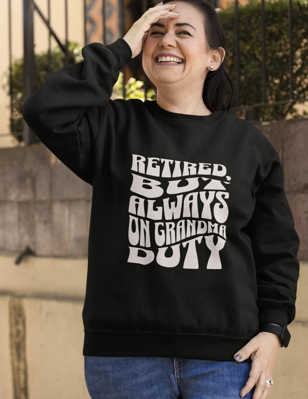 Grandma Sweater Retired but Always on Grandma Duty Mimi Sweatshirt Gift ...