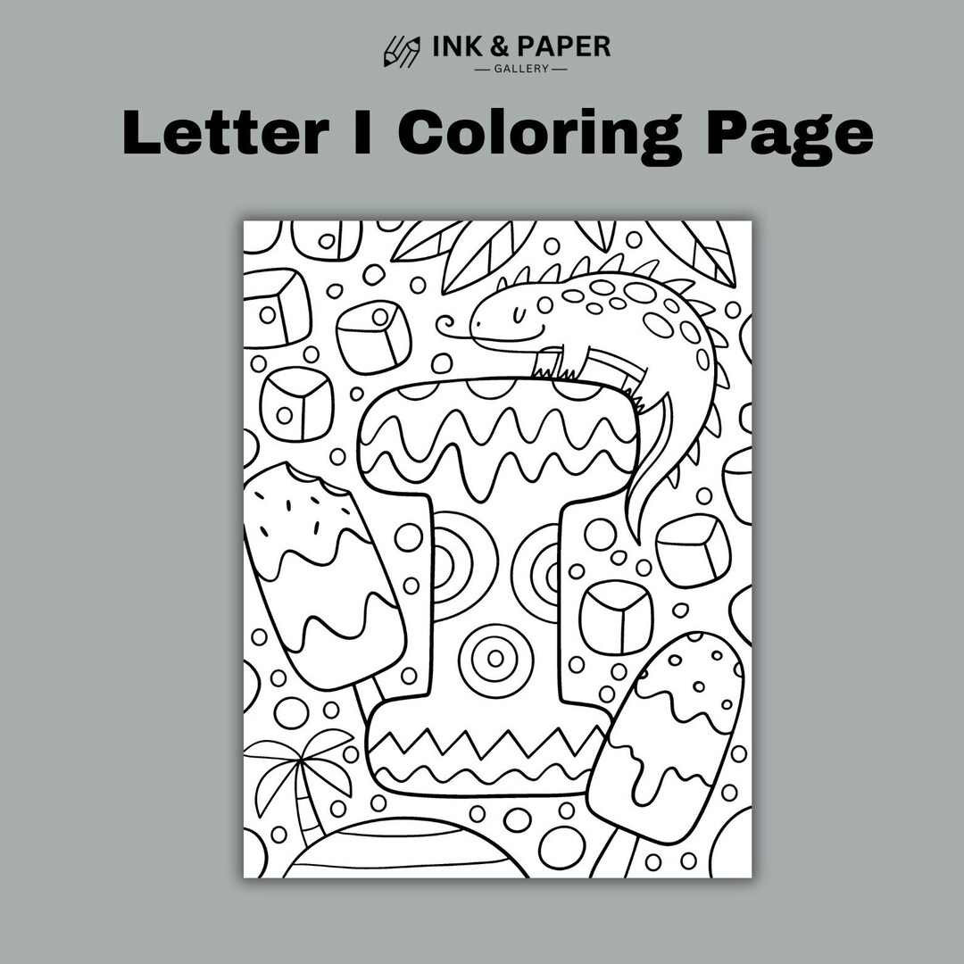 Letter I Fun Doodle Coloring Activity Page - Etsy
