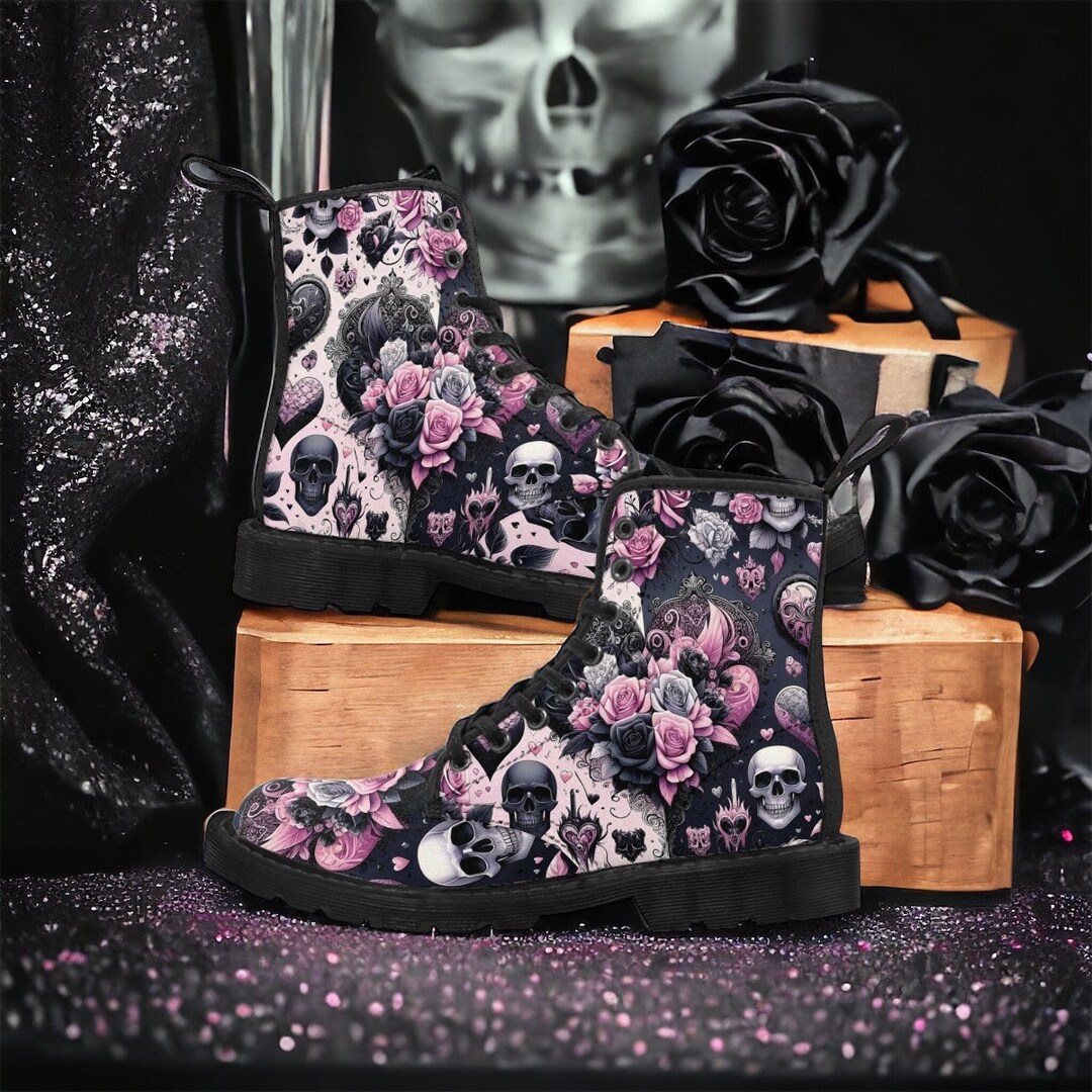 Rave Boots, Gothic Combat Boot, Witchcore Festival Club Boot, Chunky ...