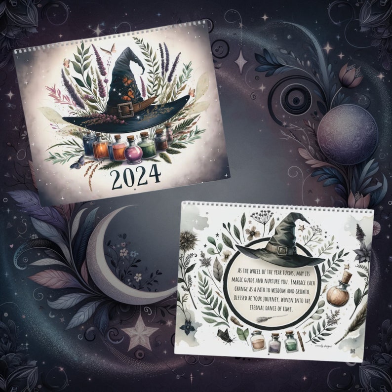 Witchy Art Calendar 2024, Witchy Accessories, Wall Calendar, Witchy ...