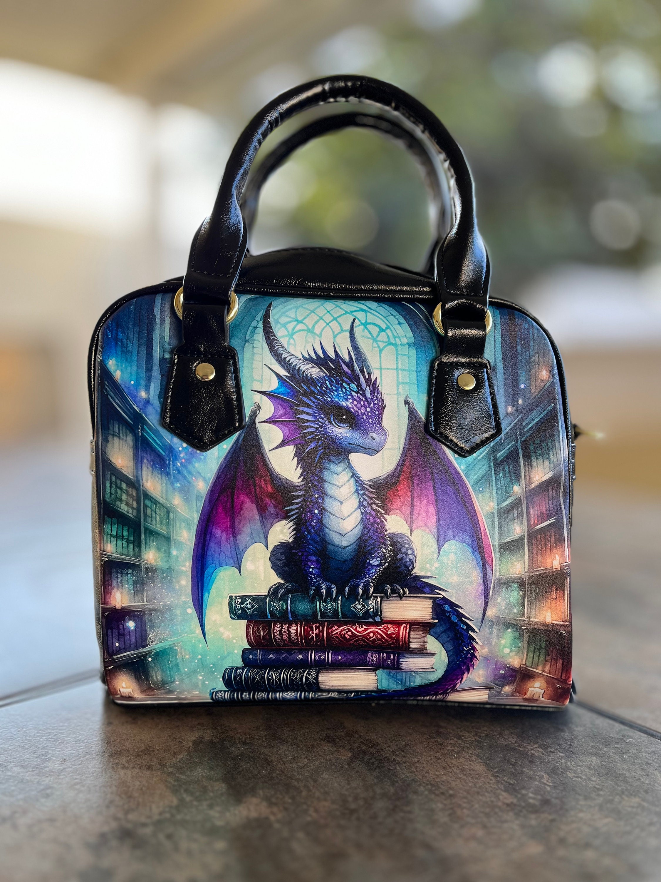 Novelty Bag, Dragon Purse, Dragon Pattern, Booklover Bag, Dragon Bag ...