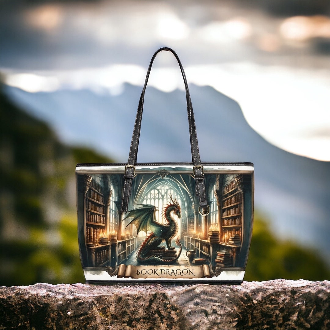 Custom Dragon Leather Purse | Fantasy Booklover Handbag | Unique Dragon ...