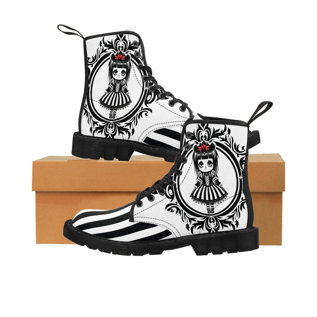 Goth Girl Combat Boots, Festival Wear, Alt Girl Clothing, Creepy Cute ...