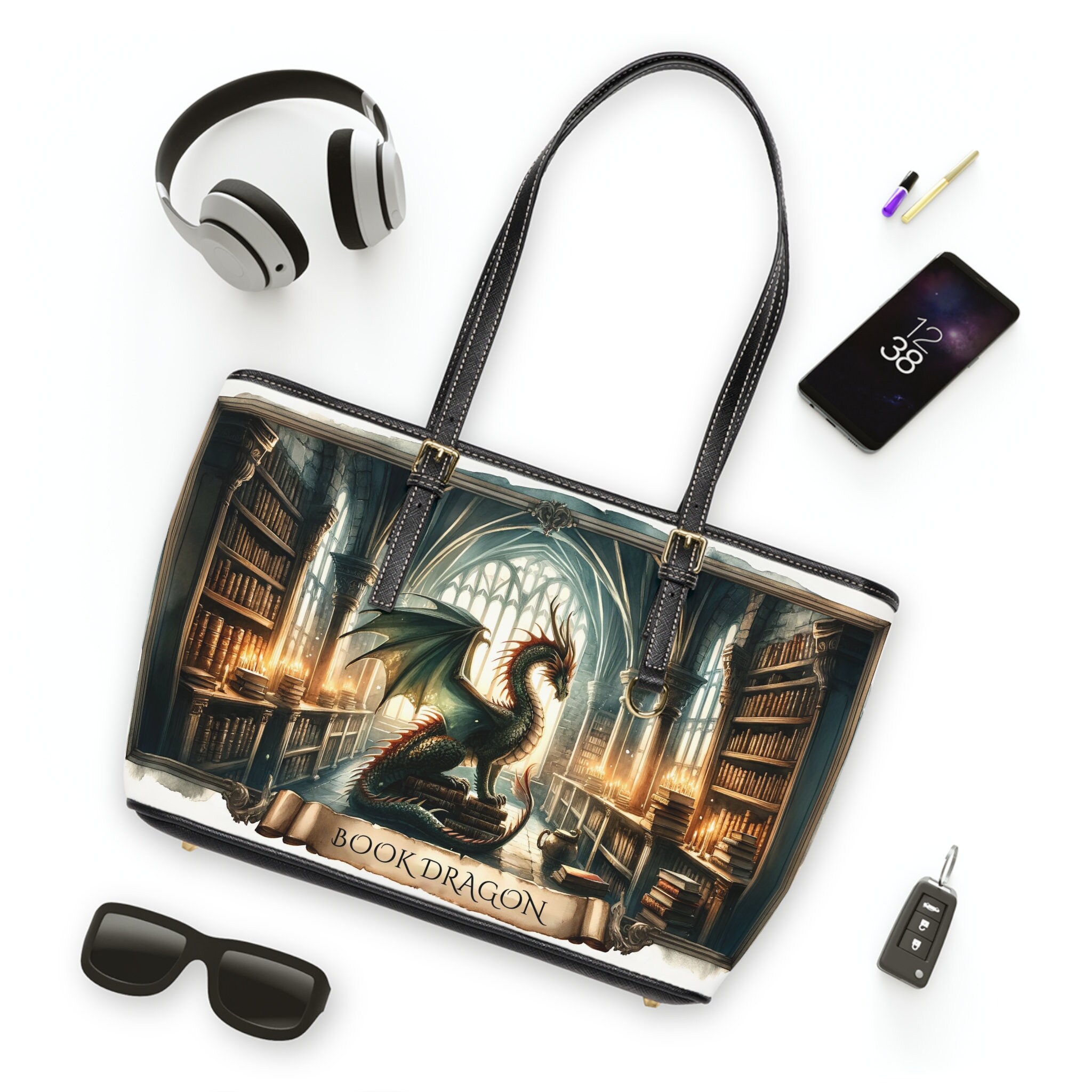 Custom Dragon Leather Purse | Fantasy Booklover Handbag | Unique Dragon ...