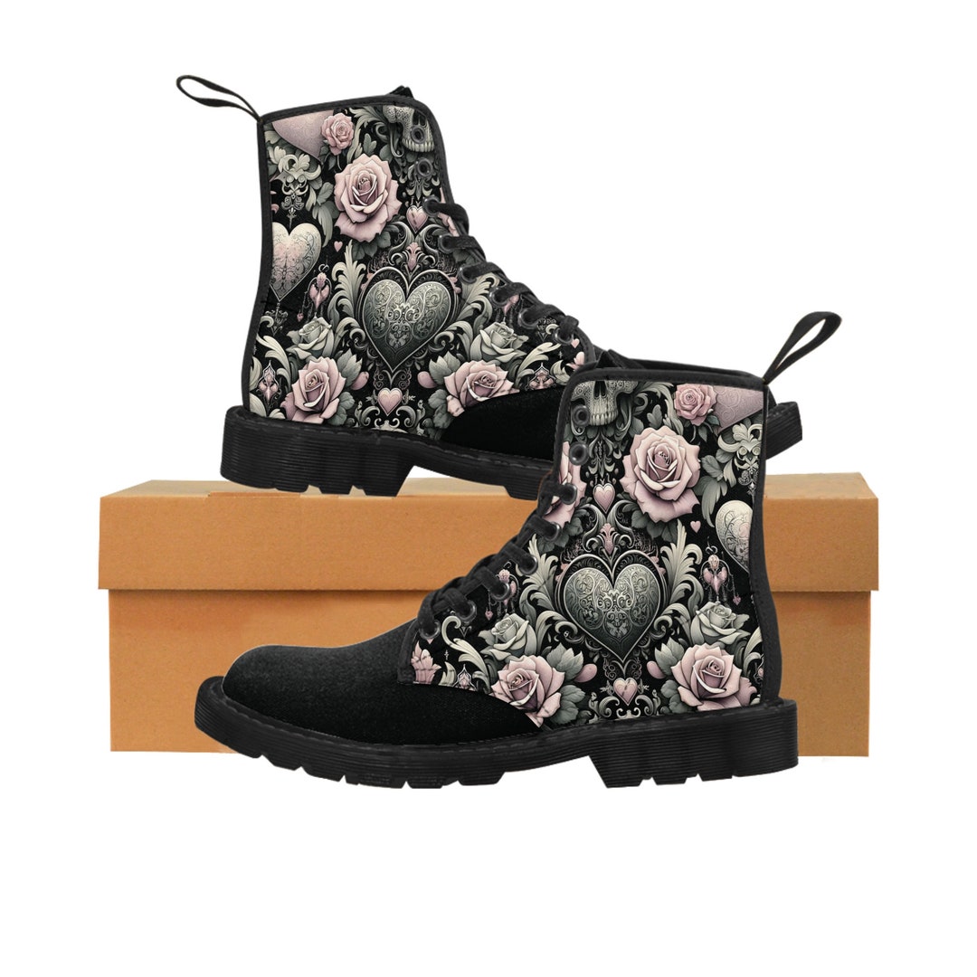 Goth Boots, Gothic Combat Boot, Vegan Combat Boots, Witchcore Festival ...