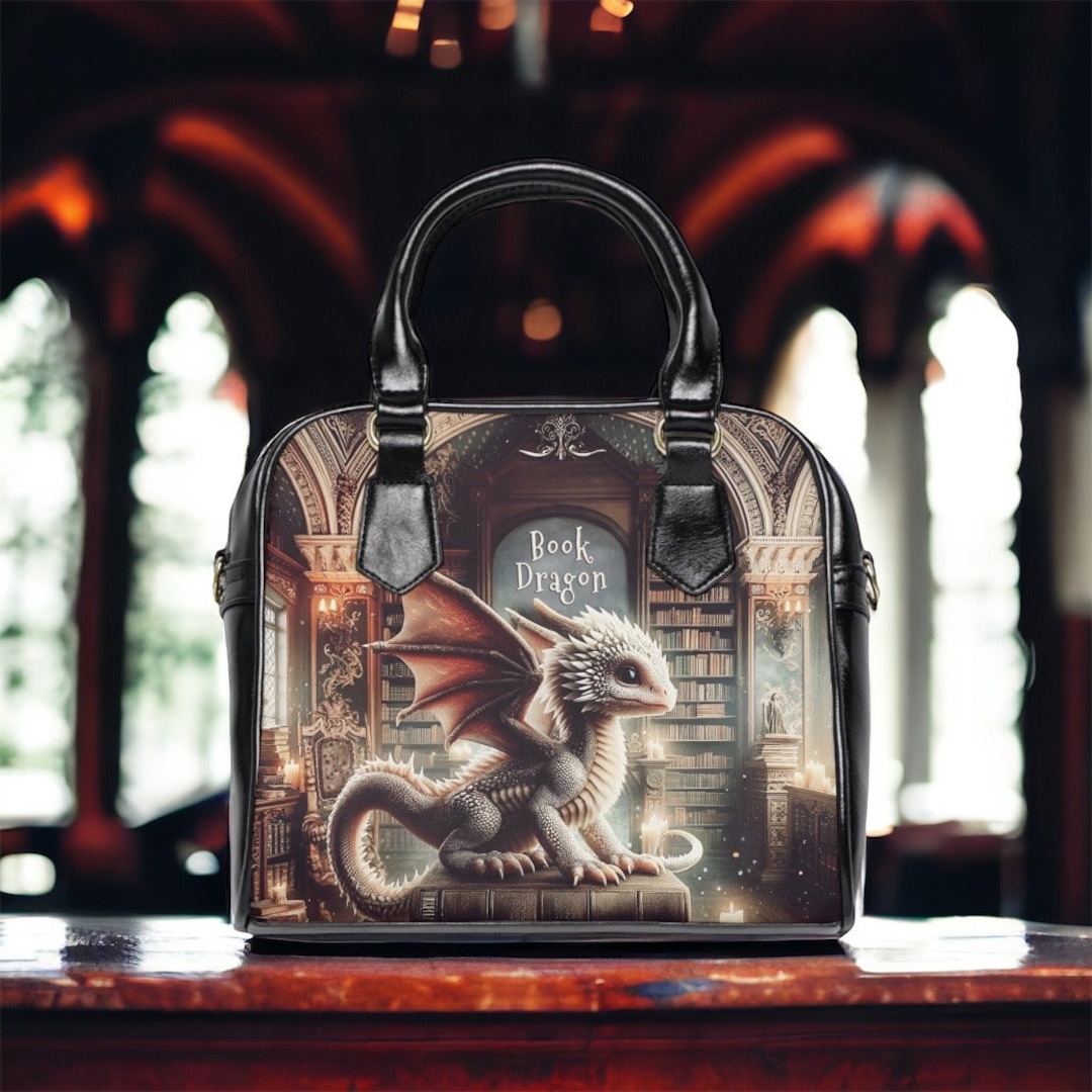 Custom Dragon Leather Purse Fantasy Booklover Handbag Unique Dragon ...