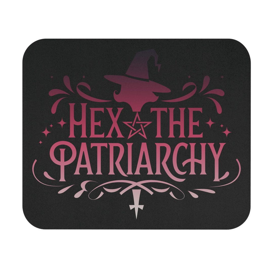 Witchy Mouse Pad - Hex the Patriarchy, Magical Office Decor, Feminist ...